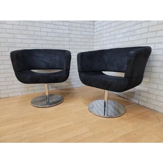Modern Italian Tulip Chrome Base Chairs Newly Upholstered - Pair | Chairish