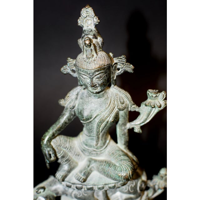 Mid 20th Century Indra Hindu Tibetan Bronze Buddha King of Gods | Chairish