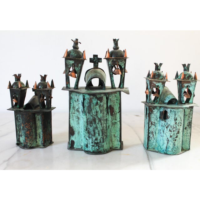Vintage Brass & Copper Ayacucho Church Sculptures Handmade in Peru ...