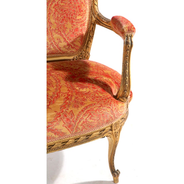 Louis Xvi Gilt Settee Loveseat Sofa With Fortuny Fabric Chairish