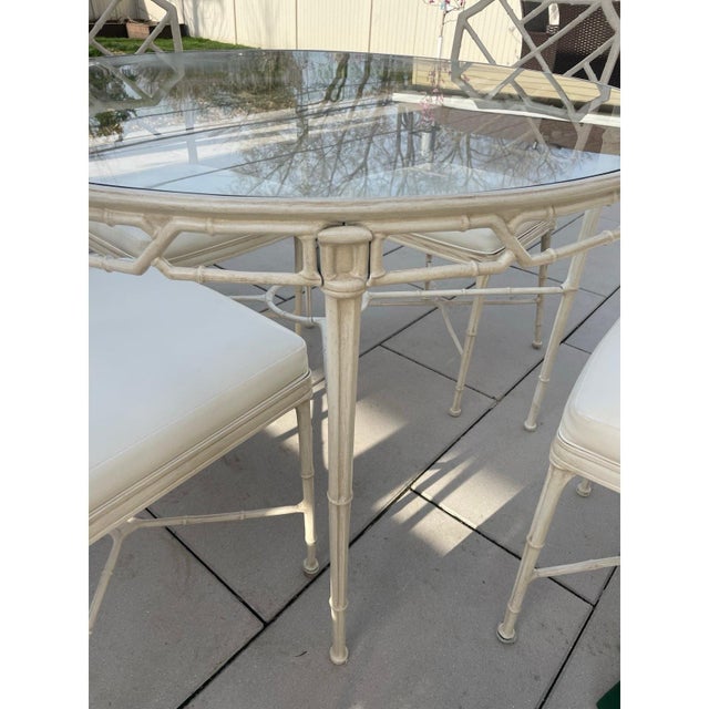 Vintage Chinoiserie Brown Jordan Dining Patio Set | Chairish