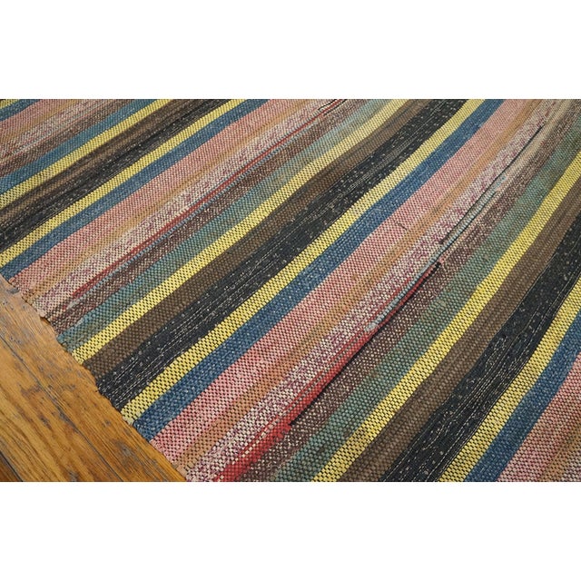 Antique Stripe Rag Rug | Chairish