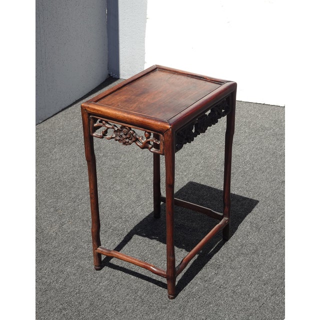 Vintage Chinese Rosewood Incense Stand Side Table | Chairish