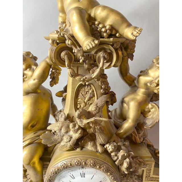 French Louis XVI Gilt Bronze Chimney Clock (1860-1880) | Chairish