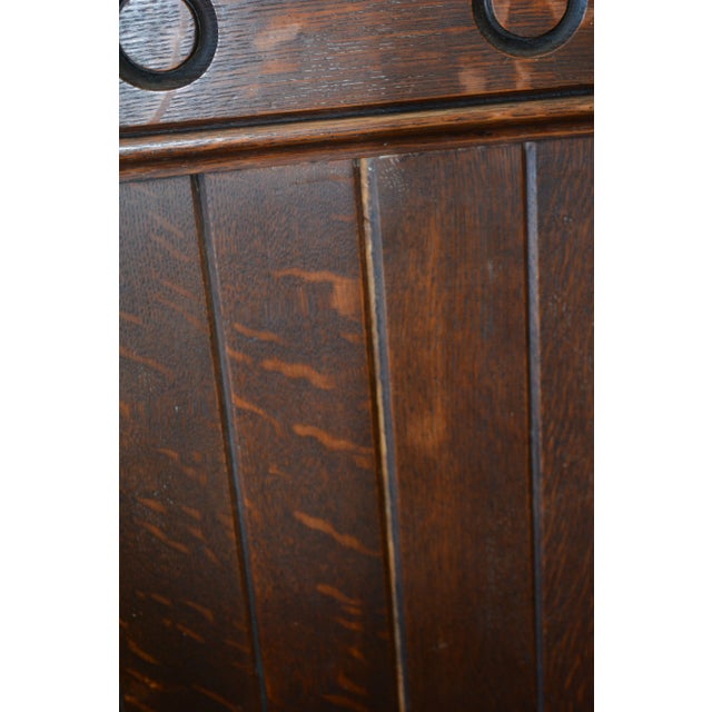 Antique English Dark Oak Large Deep & Wide Bishop's Throne Chair Bench ...