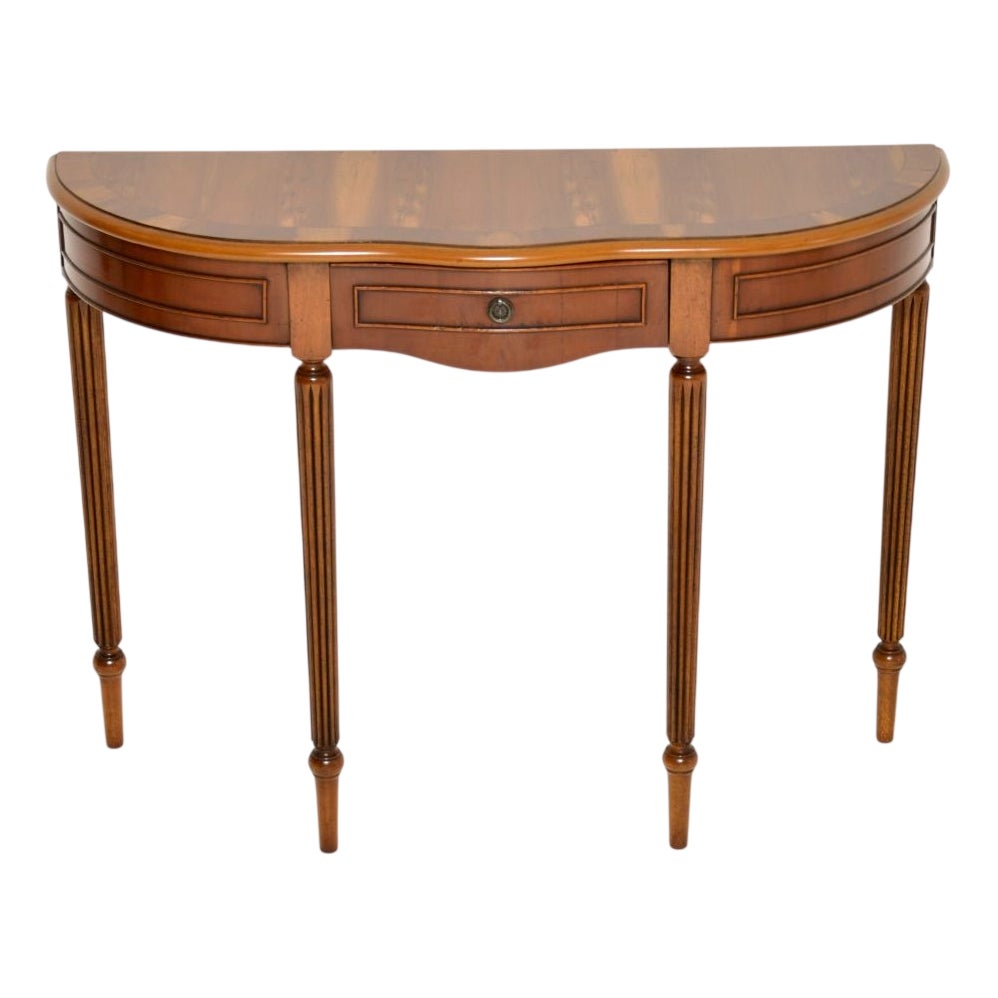 Regency Style Yew Wood Console Table, 1950 | Chairish