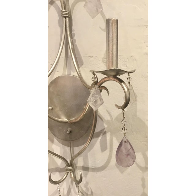 Currey & Co. Modern Boho Chic Rock Crystal Perrin Wall Sconces Pair ...