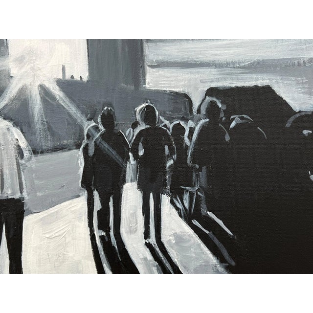 Angela Wakefield Black & White Painting of Westminster Bridge in London ...