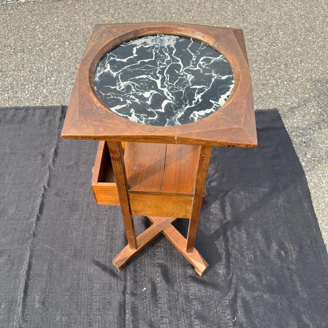 1940s Faux Marble Smoking Stand | Chairish