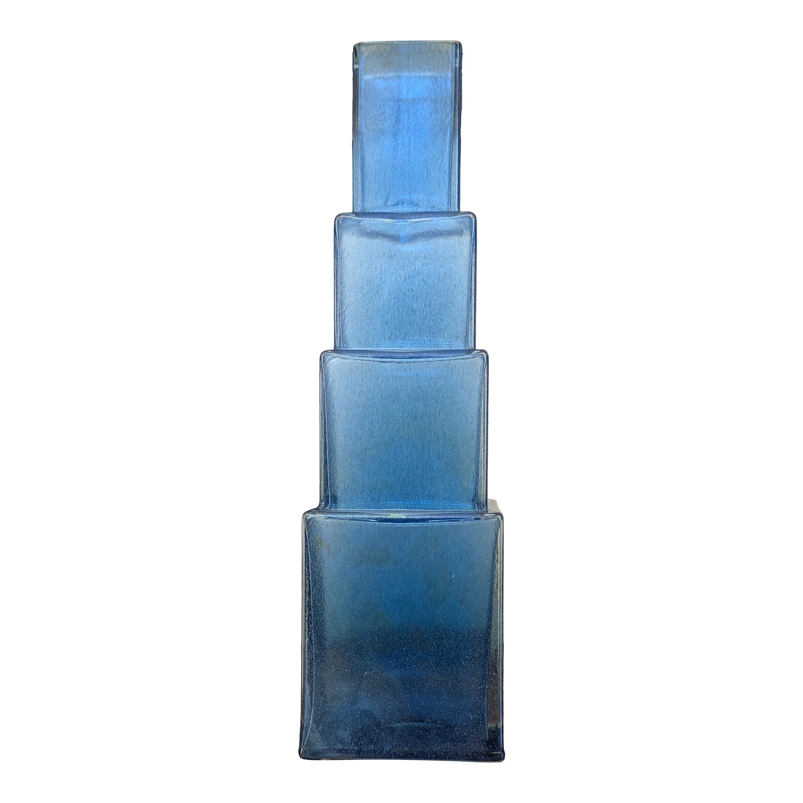 Kosta Boda Metropolis Cobalt Glass Block Vase by Bertil Vallien | Chairish