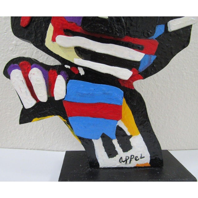 1987 Karel Appel Abstract 3D Wood Sculpture of a Dancing Girl Signed ...