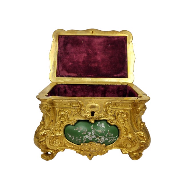 Vintage French Gilt Bronze Dore Box | Chairish