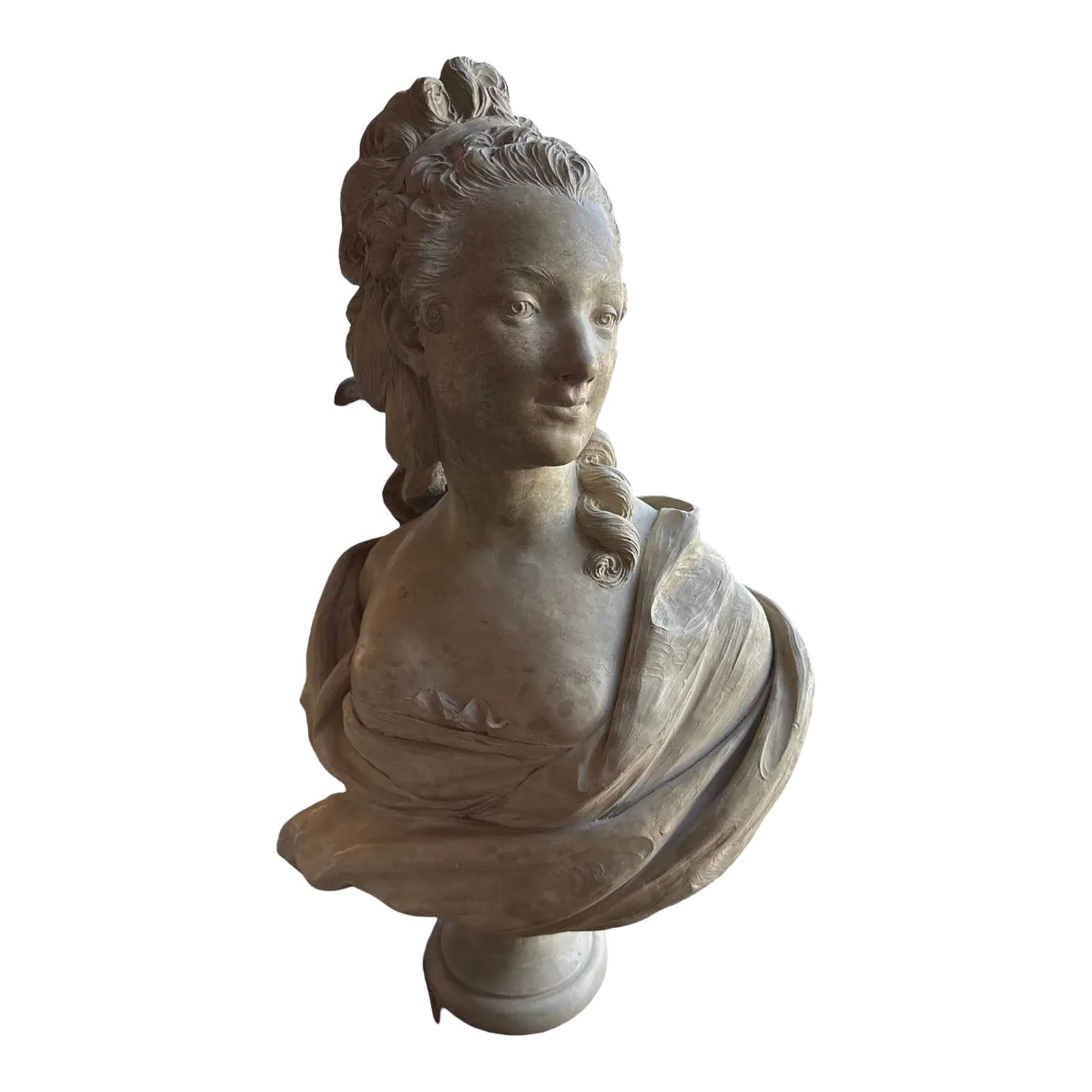 Antique 19th Century French Concrete Buste De Marie Antoinette | Chairish