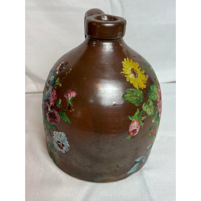 Hand Painted Stoneware Pottery Jug | Chairish
