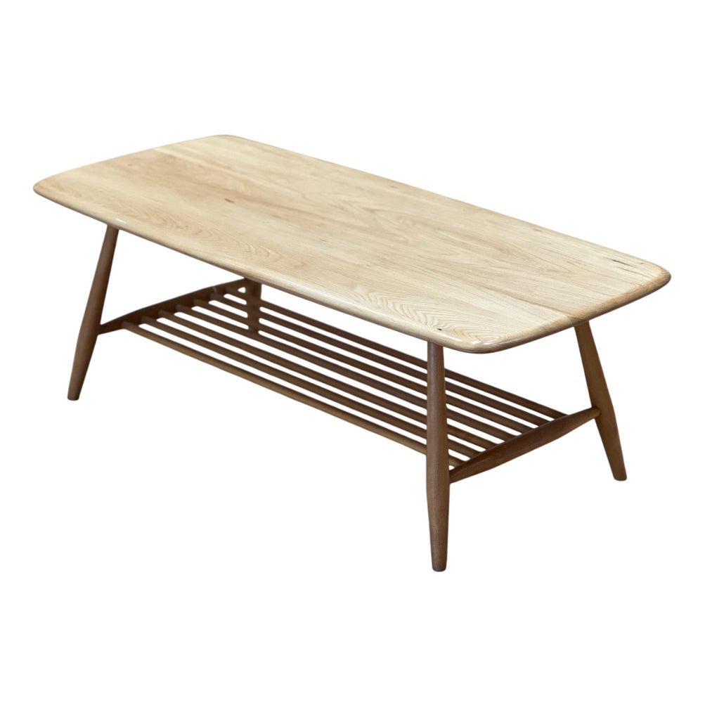 Rectangular Coffee Table with Rack attributed to Lucian Ercolani for Ercol, 1960s | Chairish