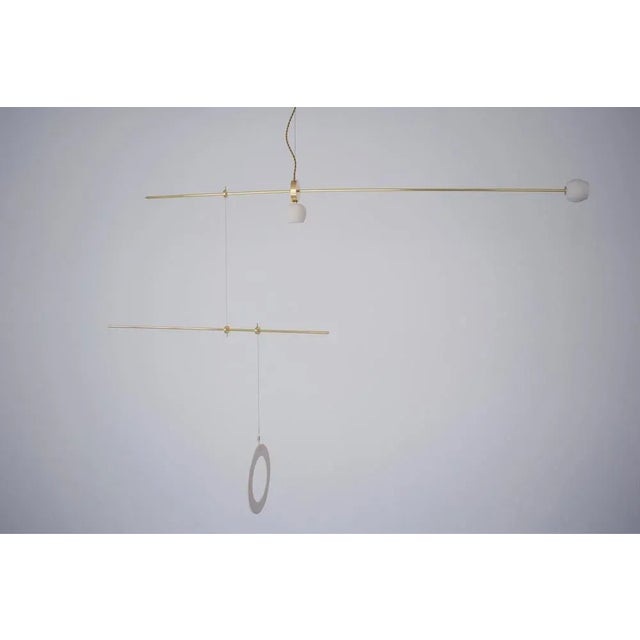 Brass Sculpted Pi Light Suspension by Periclis Frementitis | Chairish