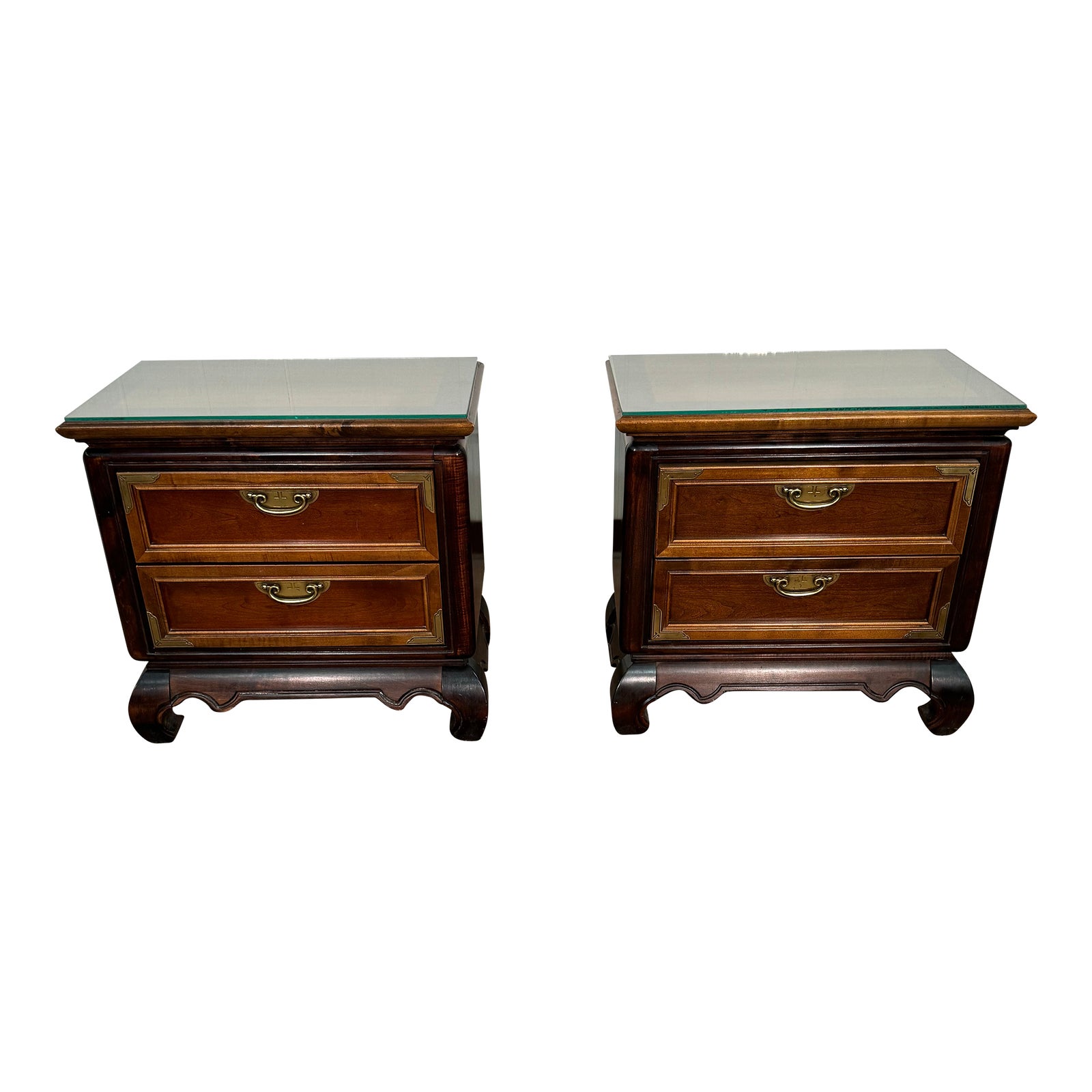 1980’s Pair of Broyhill Premier Ming Dynasty Nightstands | Chairish