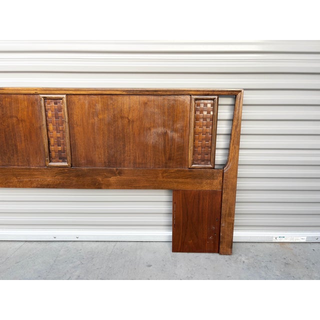 1960s Mid Century Walnut King Size Headboard Attributed to Lane | Chairish