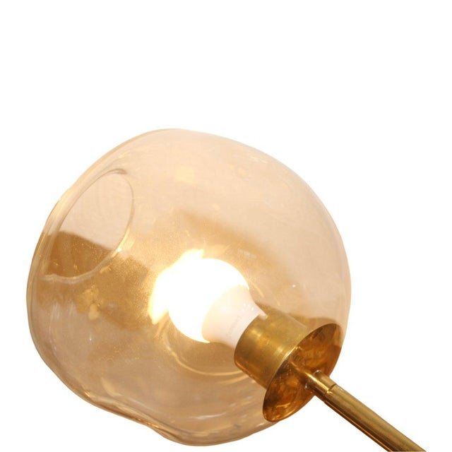 Mid-Century Modern Style Linear Sputnik Brass and Glass Chandelier ...