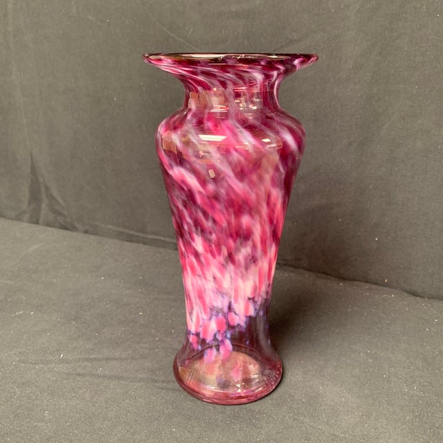 1994 Mvg Magenta Art Glass Vase | Chairish
