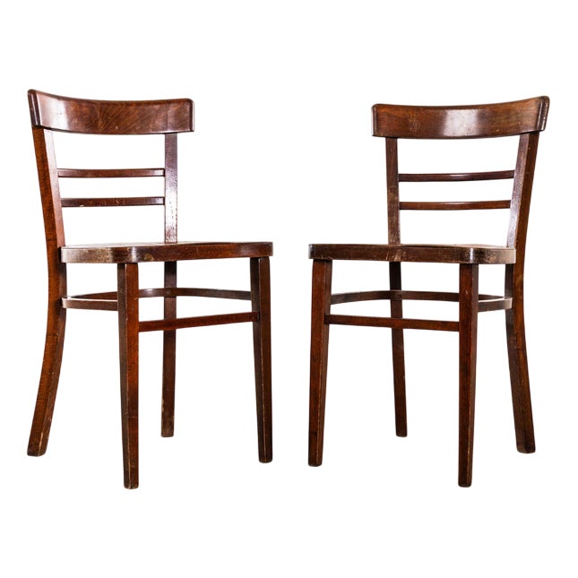 Vintage Dark Two Step Ladder Backed Dining Chairs, 1960s, Set of 2 ...