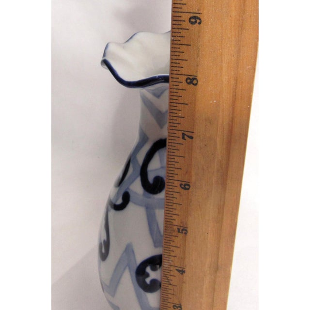 Vintage Bombay Co Blue White Ceramic Vase | Chairish