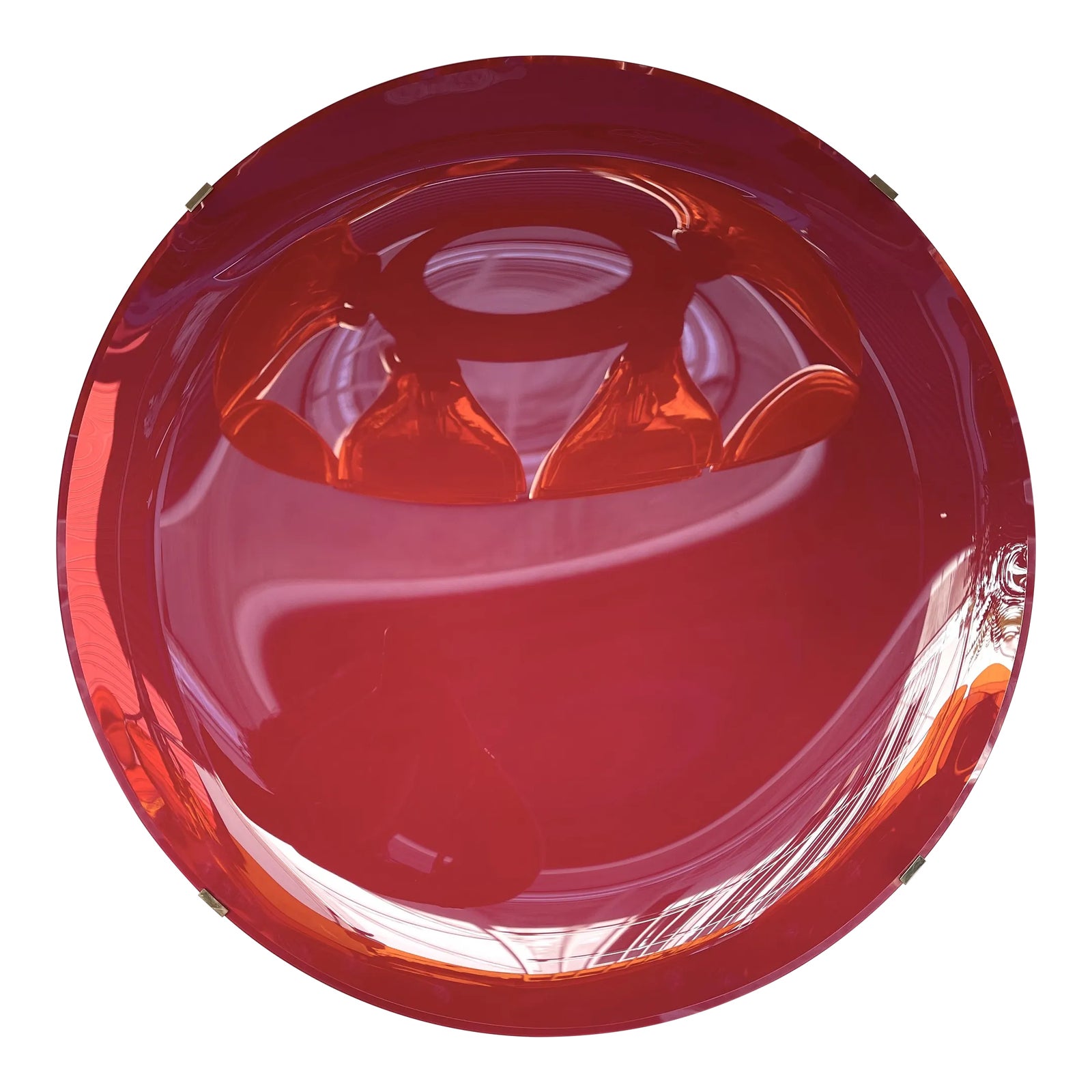 Large Contemporary Curve Concave Pink Mat Mirror. Italy | Chairish