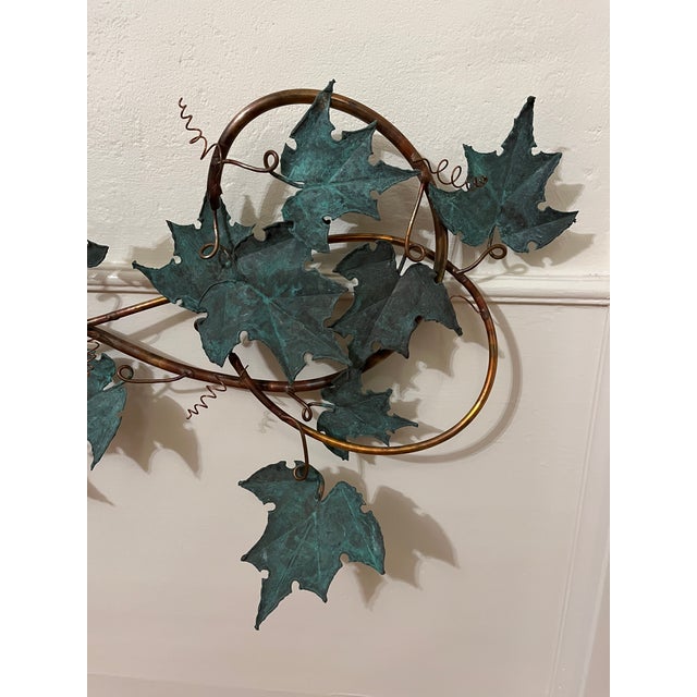 Vintage Verdigris Copper Vine Branch Metal Wall Sculpture Art | Chairish