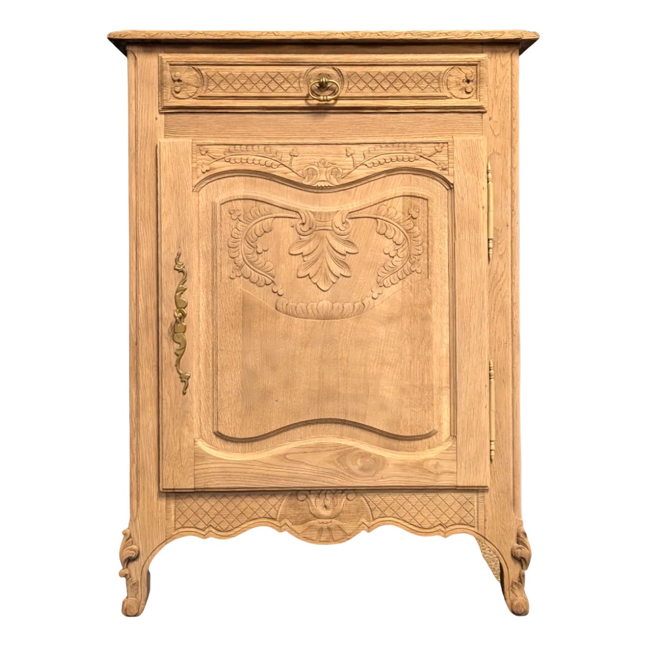 Neo-Rustic Jam Cupboard in Pickled Oak | Chairish