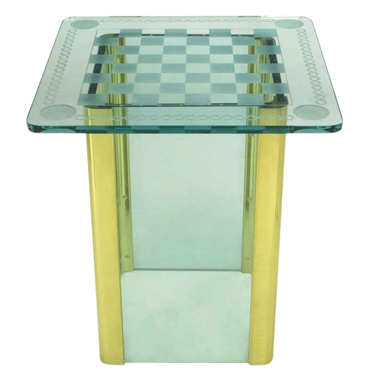 Etched Glass Game Table in the Style of Pace Collection | Chairish