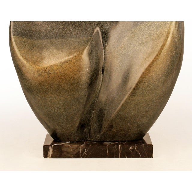 Modernist German Hand-Crafted Stone Sculpture With Marble Base | Chairish
