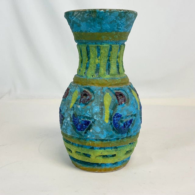 1960s Boho Chic Italian Bitossi Style Pottery Vase. | Chairish