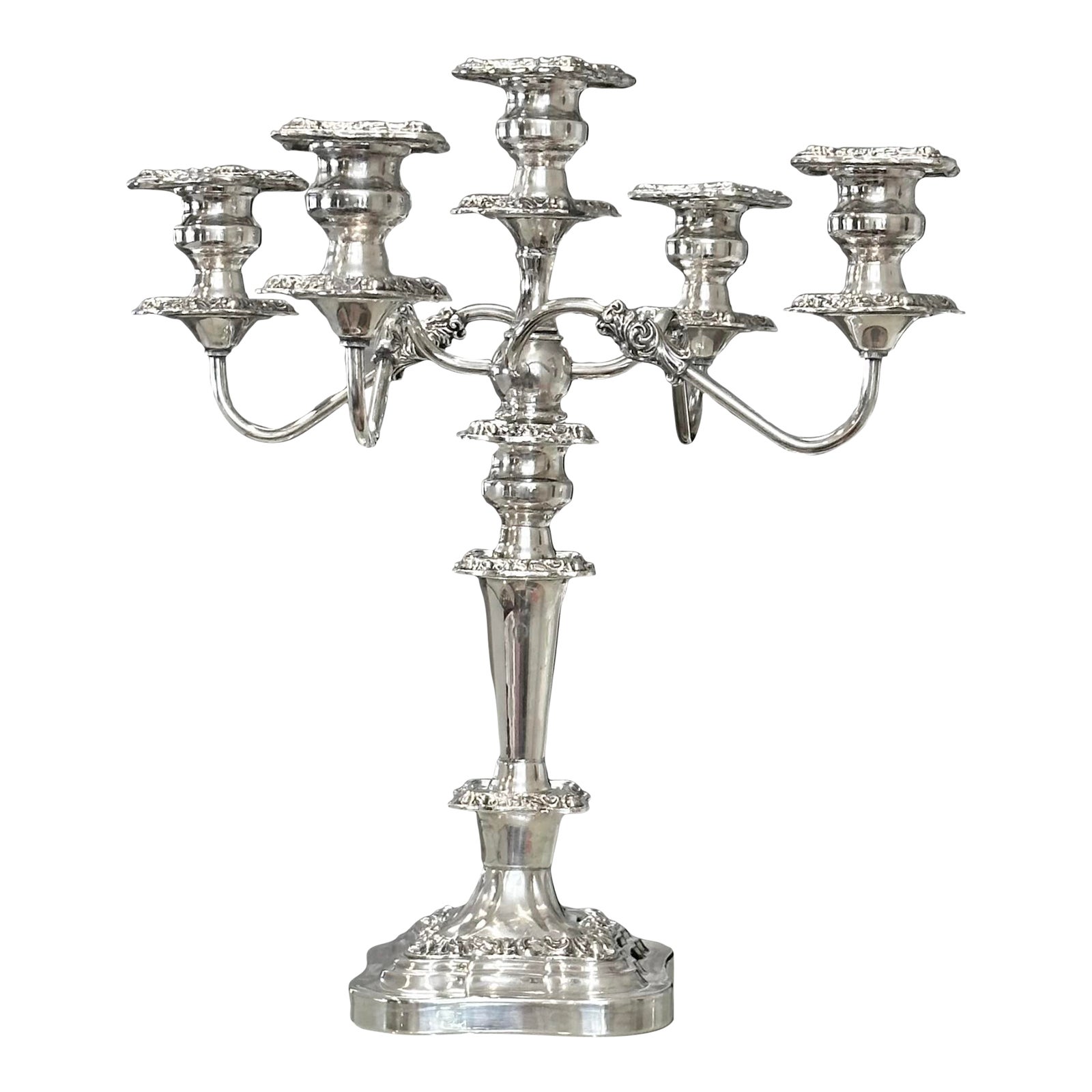 Vintage Birmingham Silver Candelabra - 5 Arm Taper Candle Holder | Chairish