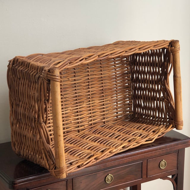 Vintage French Country-Style Wicker Storage Basket | Chairish