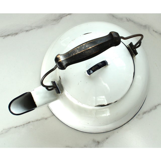Antique European White Enamel Coffee Kettle/Large Spout | Chairish
