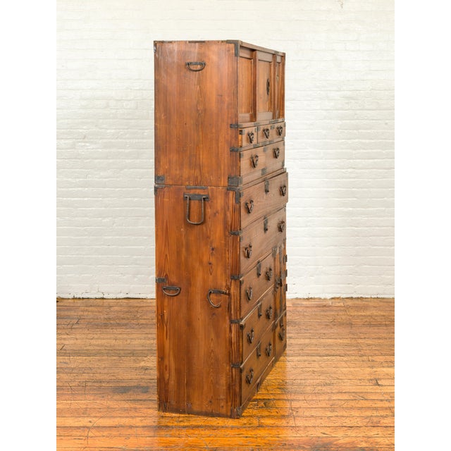 Japanese Meiji Period 19th Century Tansu Chest with Sliding Panels and ...