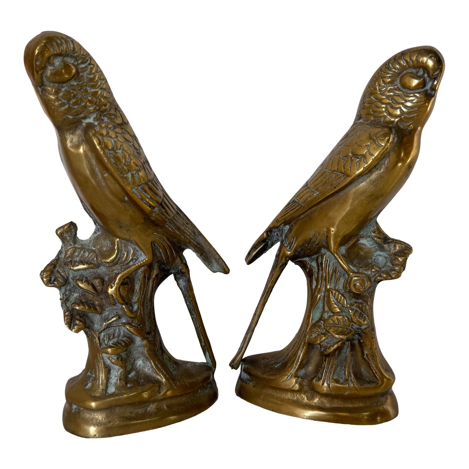 Vintage Solid Brass Bird Bookends – A Pair | Chairish