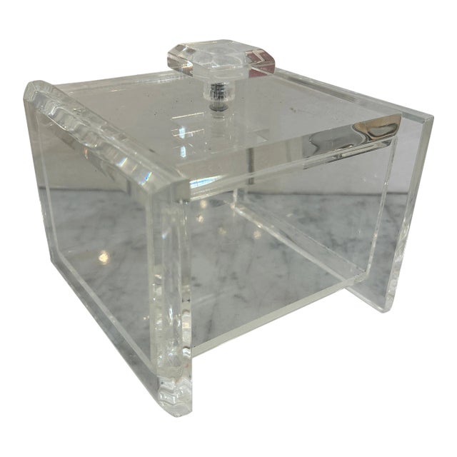 Beveled Acrylic Lidded Box | Chairish
