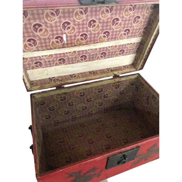 Antique Chinese Red Lacquer Box | Chairish