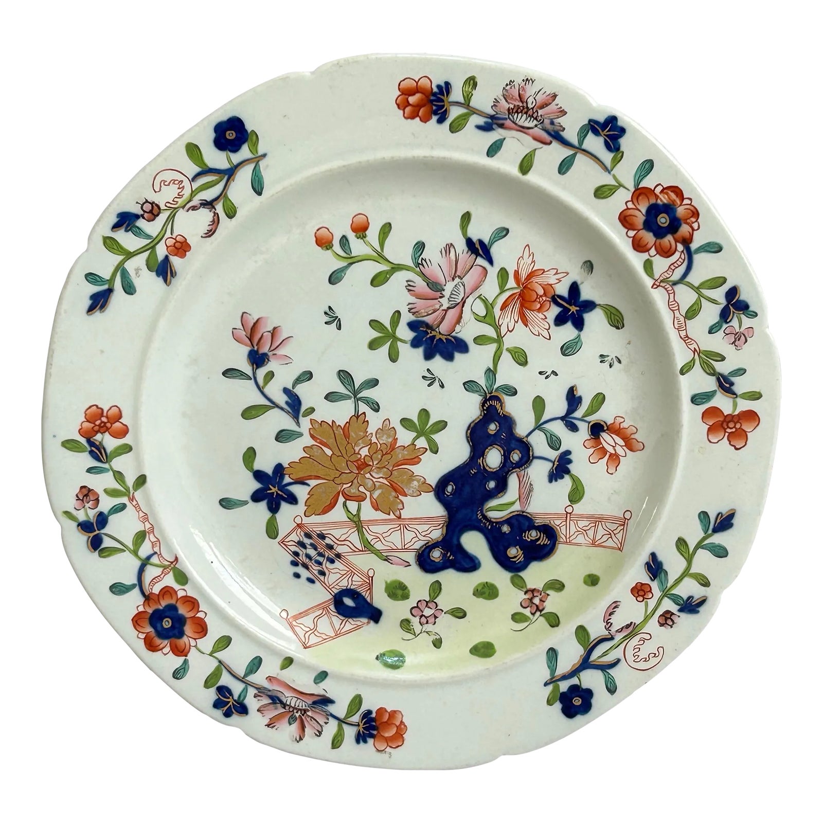 Georgian Mason’s Ironstone Dinner Plate Fence Rock Flower England ...