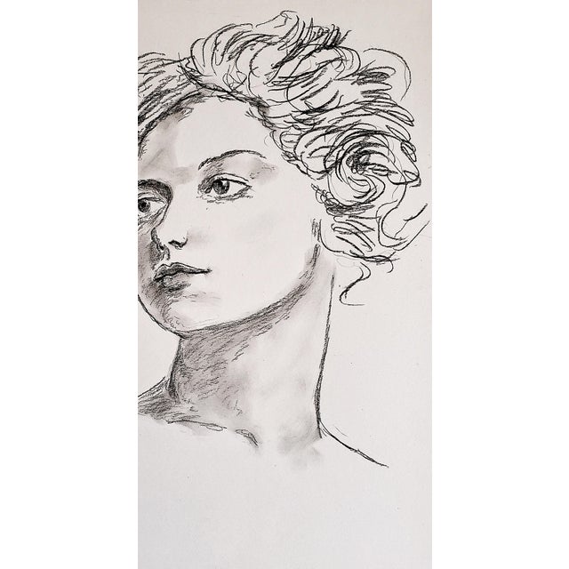 "Beatrice" Original Artist's Charcoal Drawing by Sarah Myers | Chairish