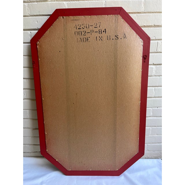 Vintage Tony Duquette Style Newly Painted Red Faux Bamboo Octagonal ...