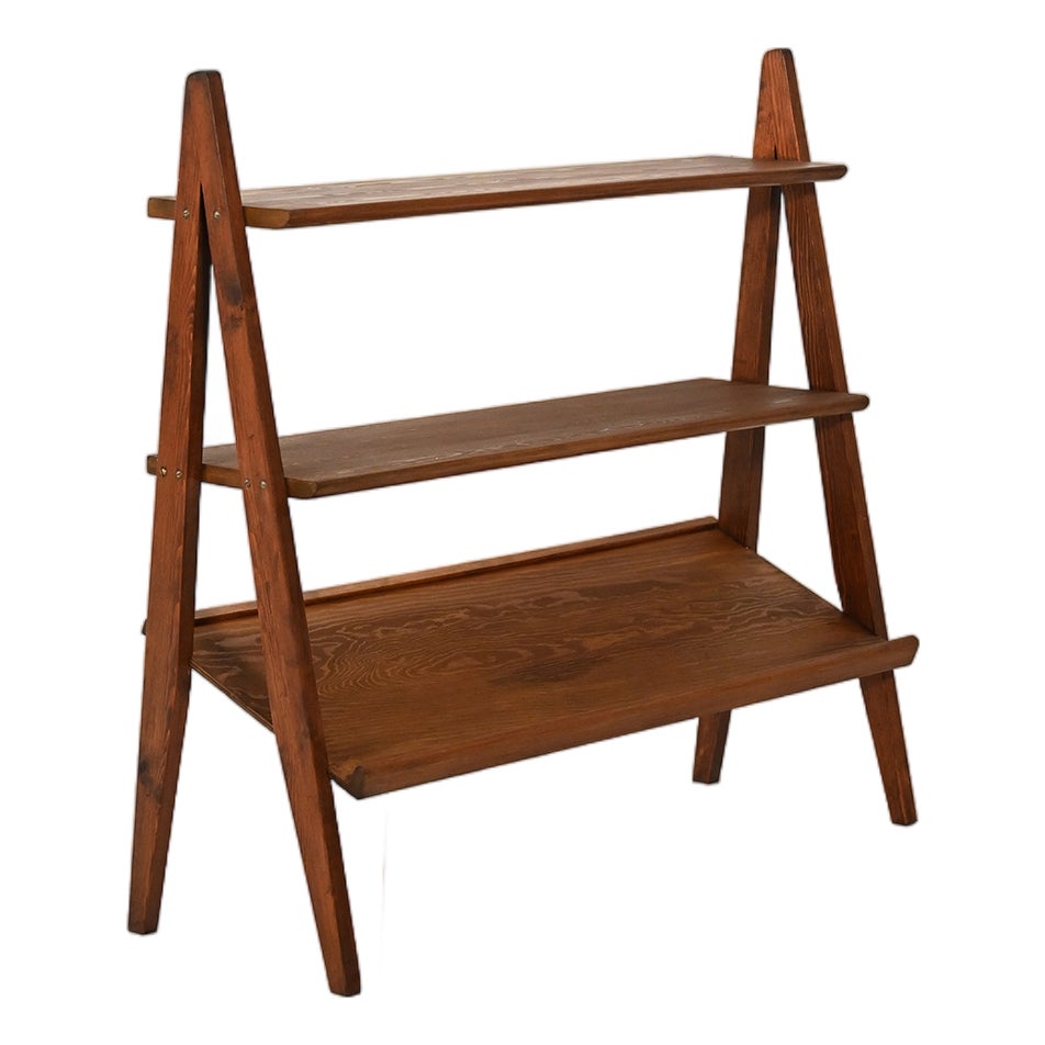 Small Vintage Bookcase with Magazine Rack, 1950s | Chairish