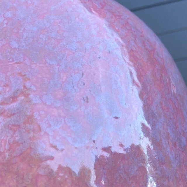 Vintage Mottled Pink Glazed Ceramic Table Lamp | Chairish