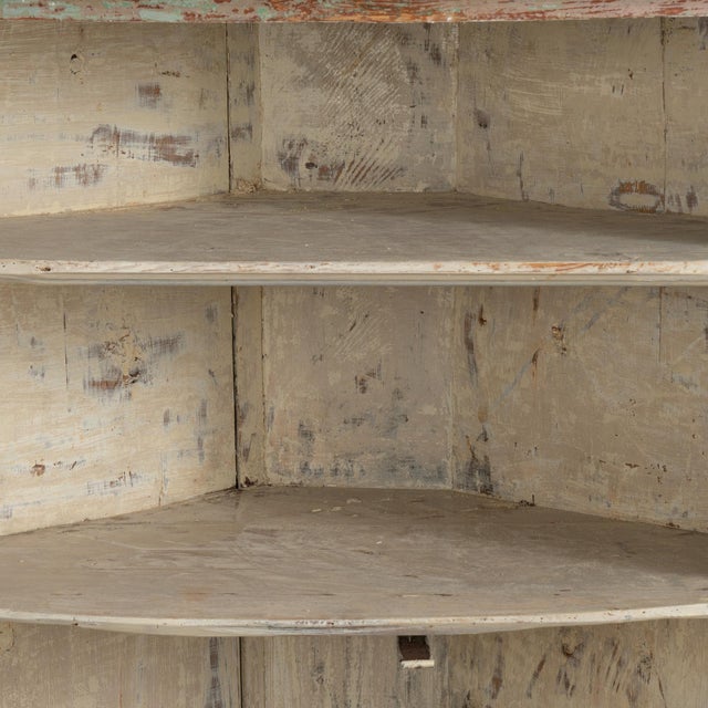 Original Painted Swedish Corner Cabinet, Circa 1840 | Chairish