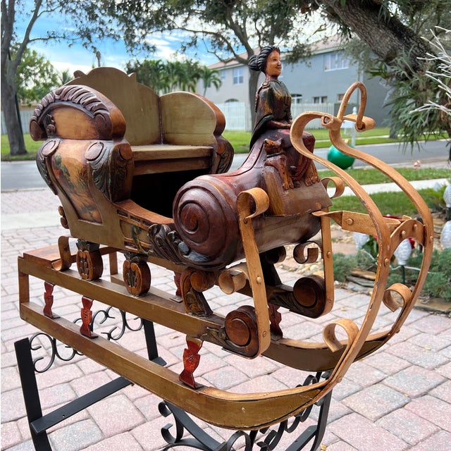 Antique German Folk Art Children's or Miniature Sleigh | Chairish