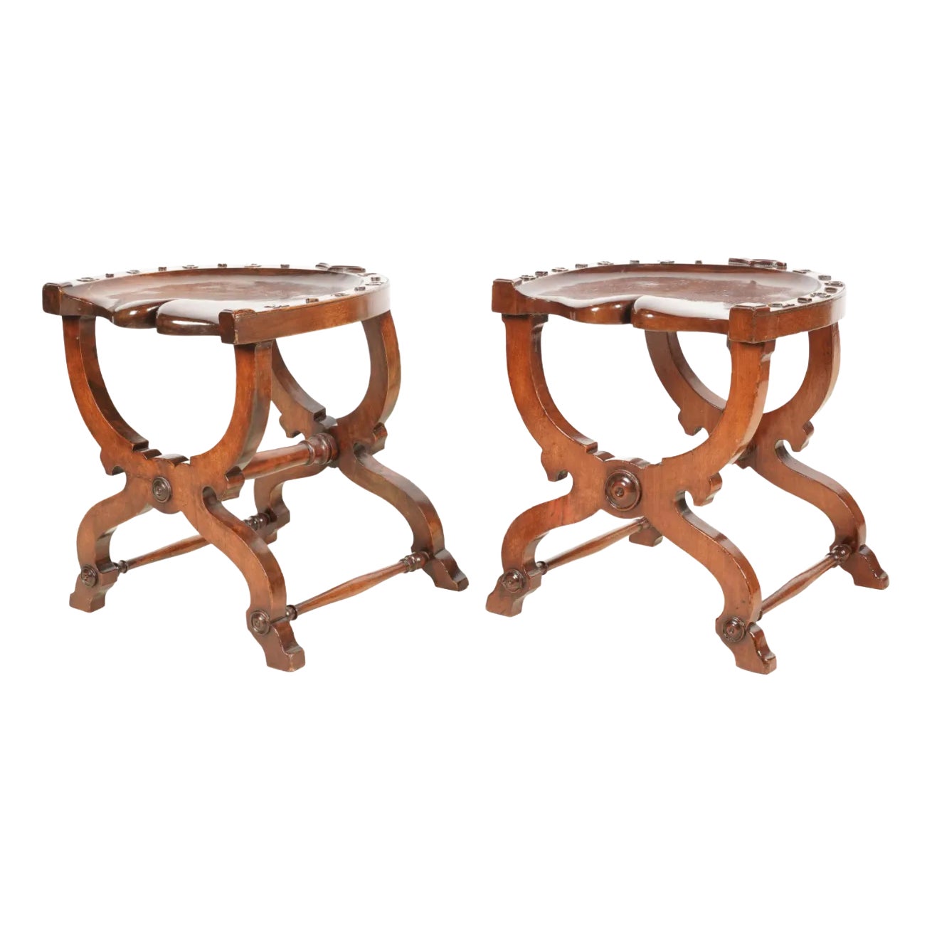 Pair of Mid 19th Century Victorian Equestrian Carved Oak Horseshoe ...