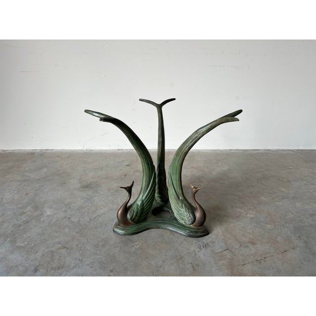 Vintage Hollywood Regency Style Brass Peacock Side Table | Chairish