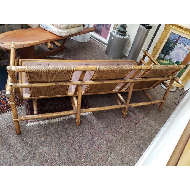 1950s Vintage John Wisner Ficks Reed Co. Far Horizon Rattan Sofa | Chairish