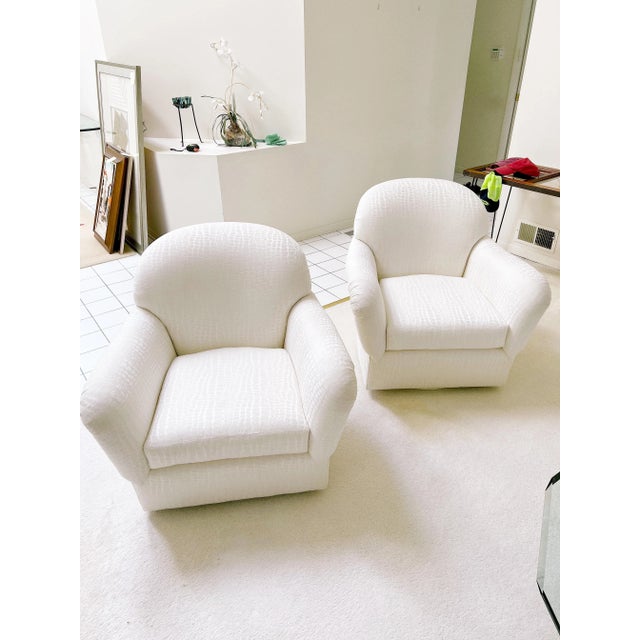 1990s Interior Crafts Chicago Swivel Club Chairs - a Pair | Chairish